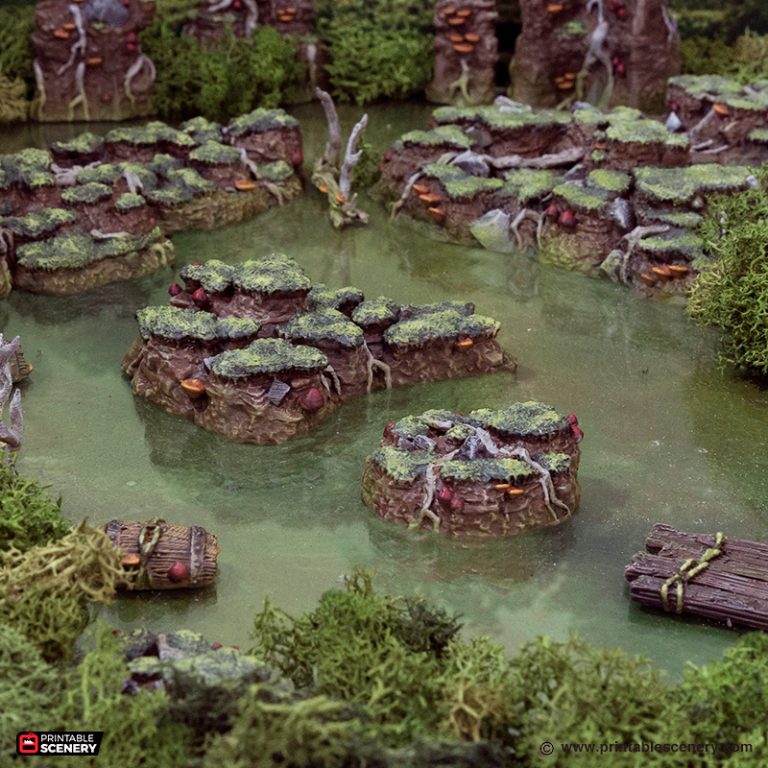 Swamp Grotto Floors - Printable Scenery