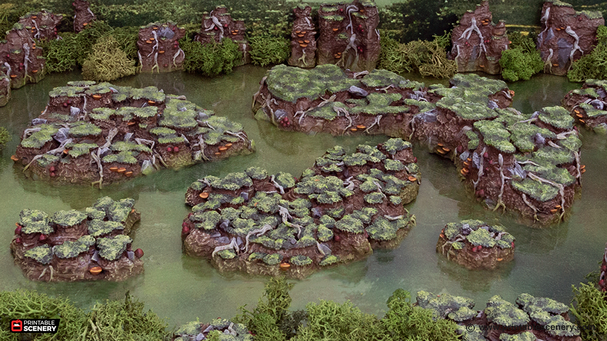 Swamp Grotto Floors - Printable Scenery