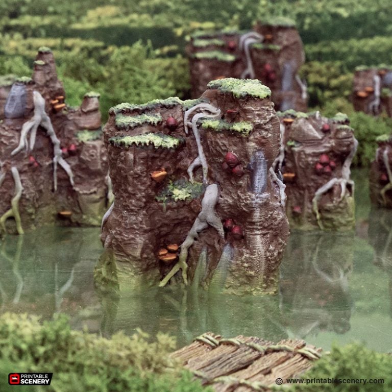 Swamp Grotto Walls - Printable Scenery
