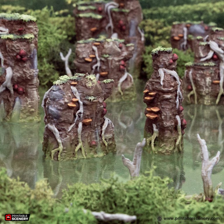 Swamp Grotto Walls - Printable Scenery