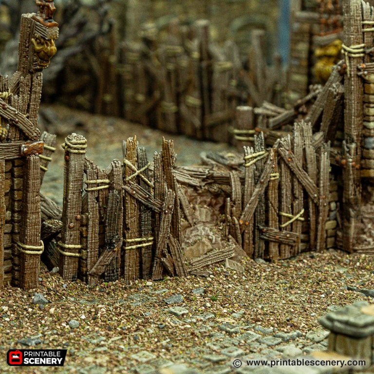 Ruined Ramshackle Ramparts - Printable Scenery