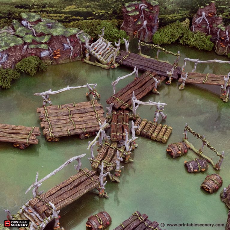 Swamp Walkways - Printable Scenery