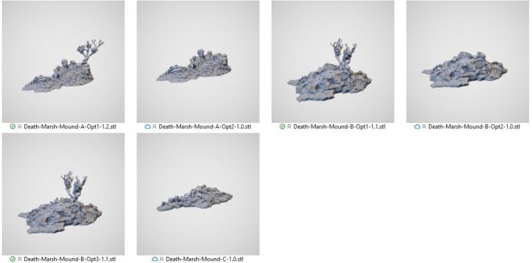 Death Marsh Mounds - Printable Scenery