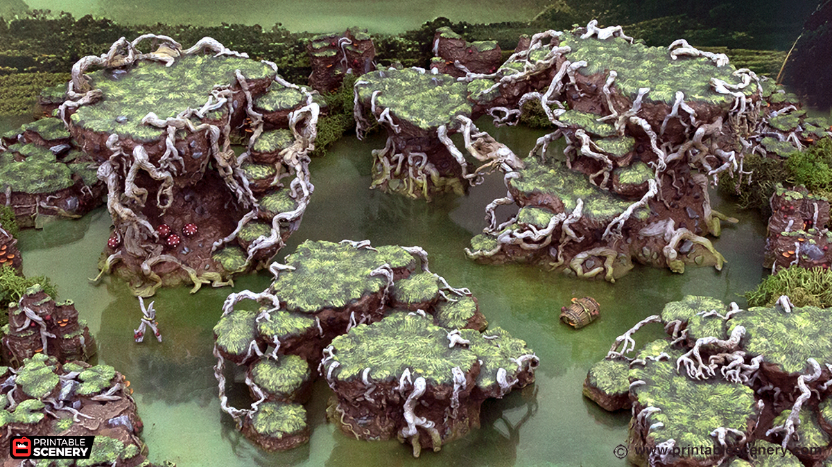 Swamp Hillocks - Printable Scenery