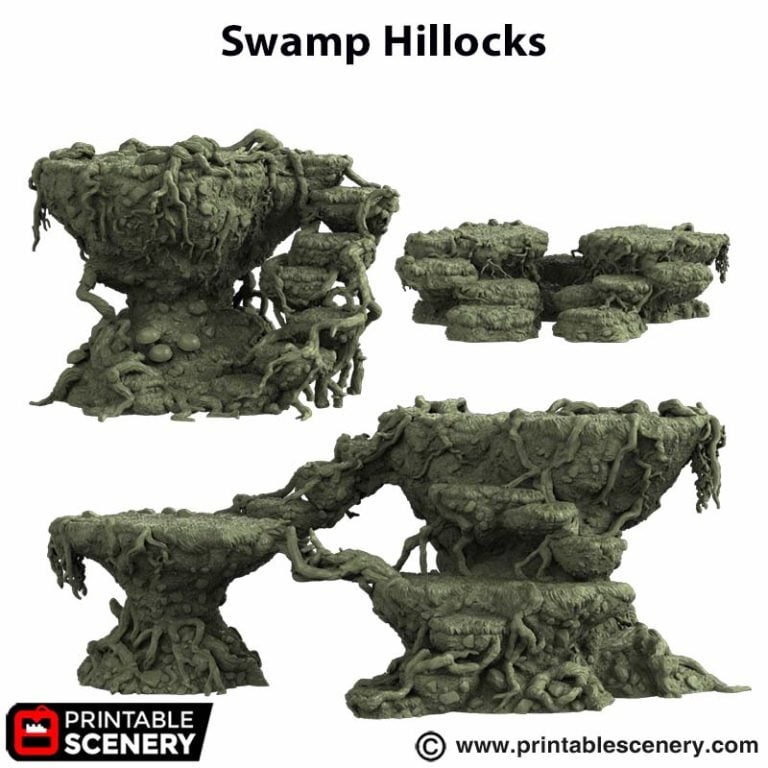 Swamp Hillocks - Printable Scenery