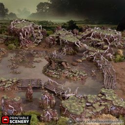 Swamp Grotto Walls - Printable Scenery