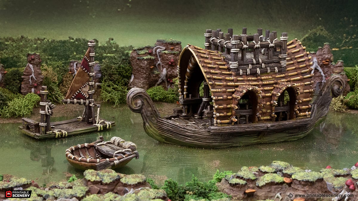 Swamp Boats - Printable Scenery