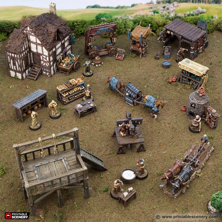 Traders and Country Fair Bundle - Printable Scenery