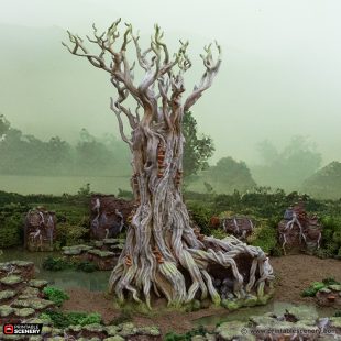 Giant Swamp Tree and Hovel - Printable Scenery