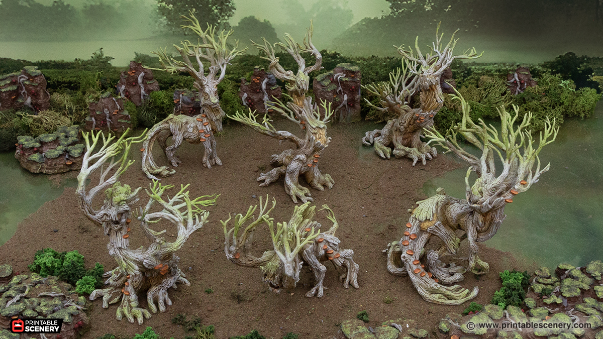 Heartwood Tree Creatures - Printable Scenery