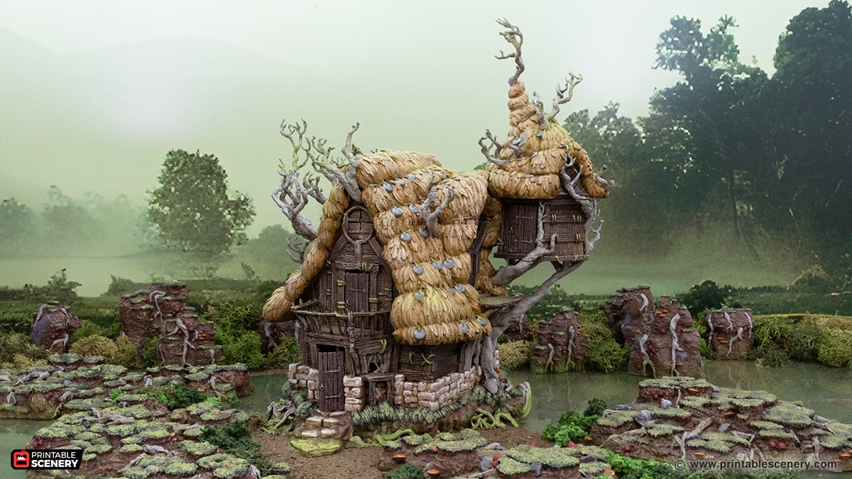 Swamp Wizards Hut - Printable Scenery