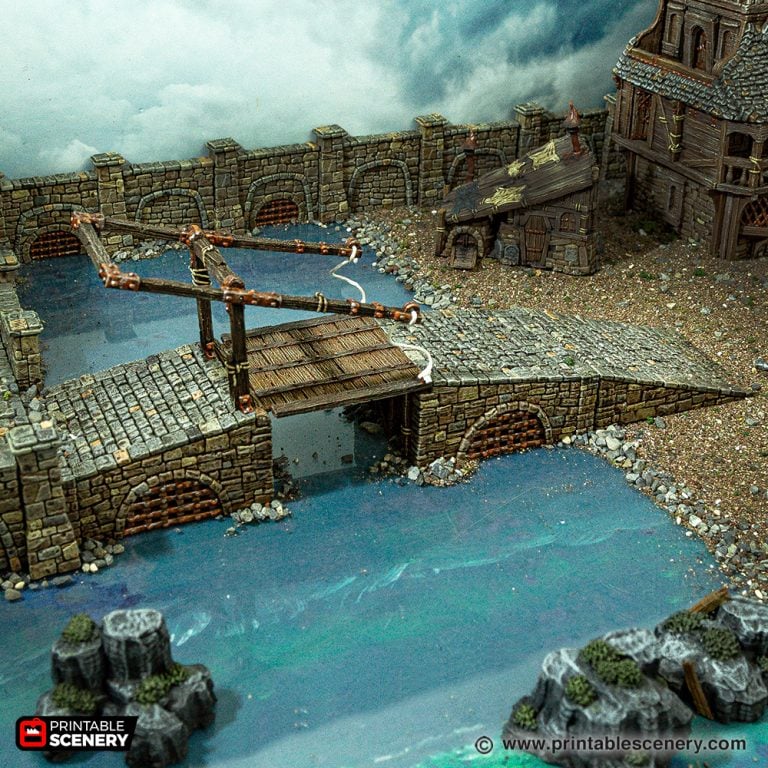 Port lifting Bridge - Printable Scenery
