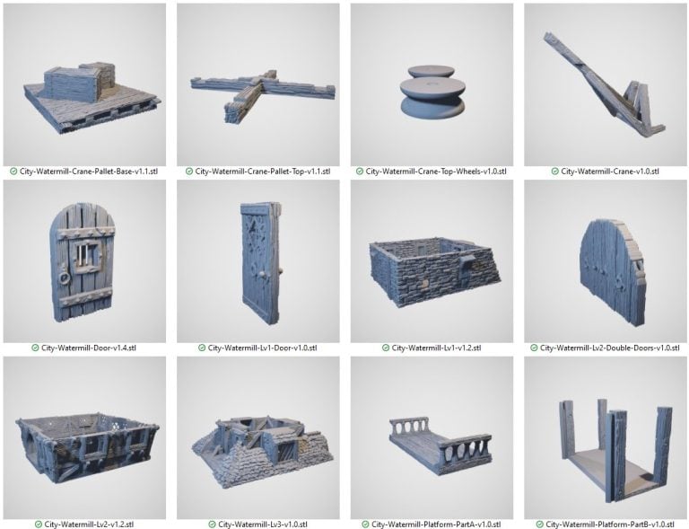 City Watermill - Printable Scenery