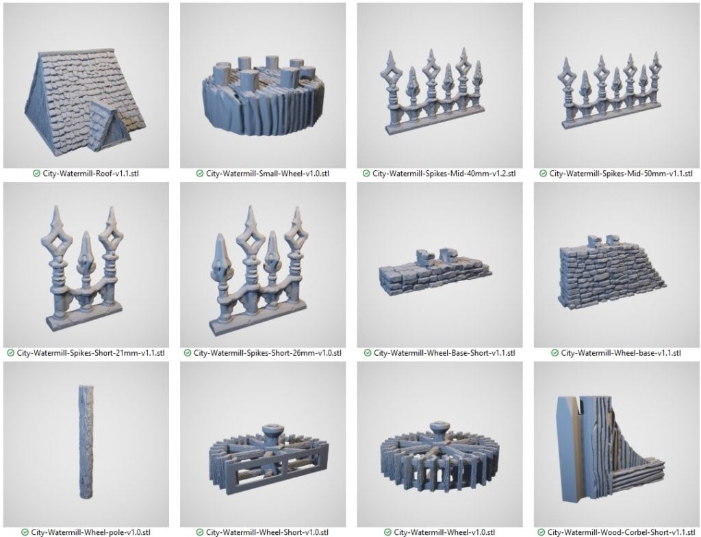 City Watermill - Printable Scenery