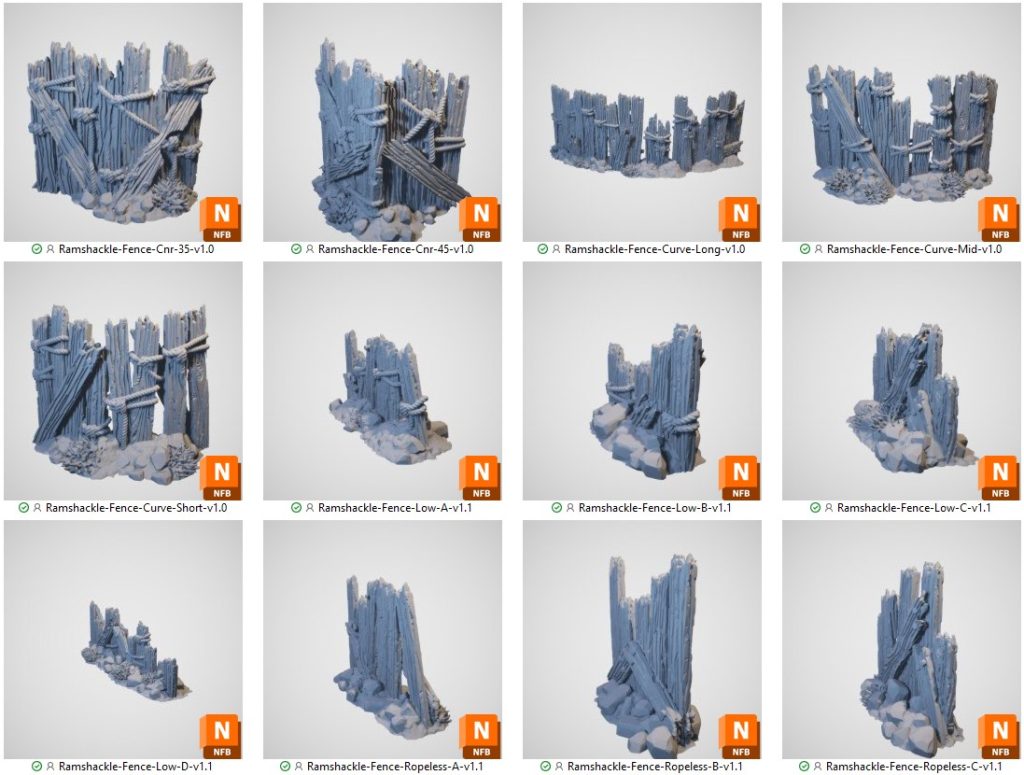 Ramshackle Fences - Printable Scenery