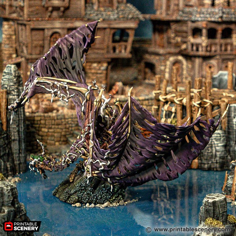 Swamp Dragon Awakes - Printable Scenery