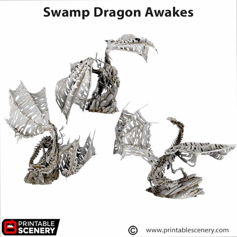 Swamp Dragon Awakes - Printable Scenery