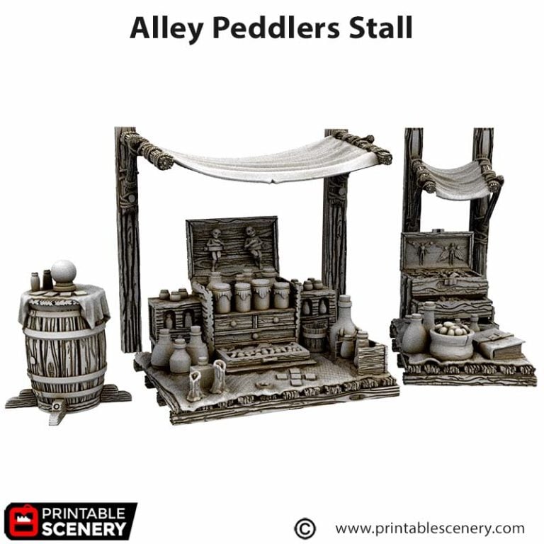 Alley Peddler Stalls - Printable Scenery