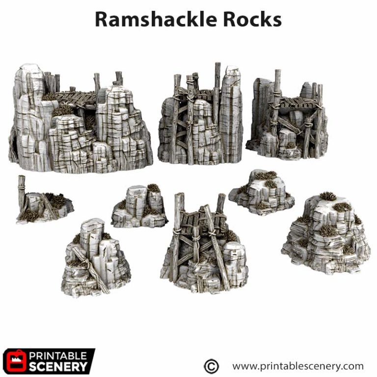 Ramshackle Rocks - Printable Scenery