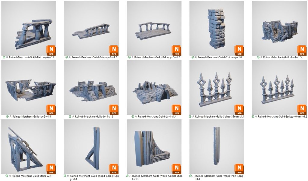 Ruined Merchants Guild - Printable Scenery