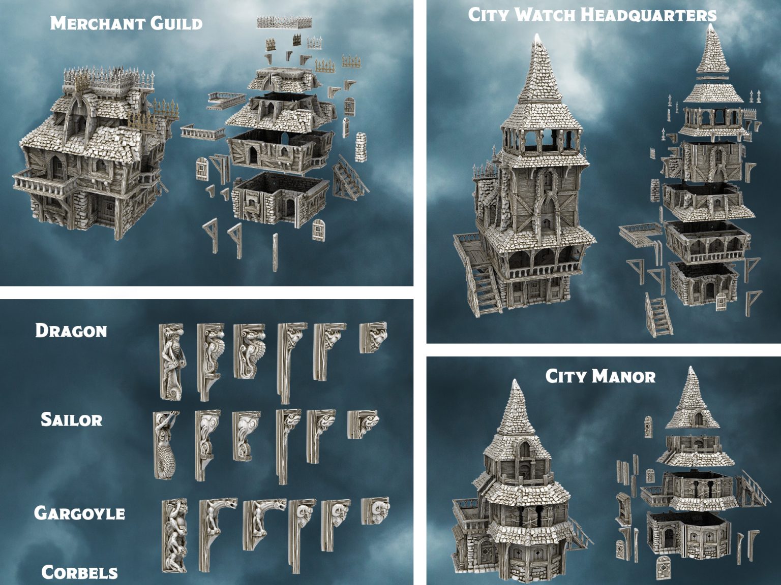 Cities of Ramshackle & Ruin - Printable Scenery