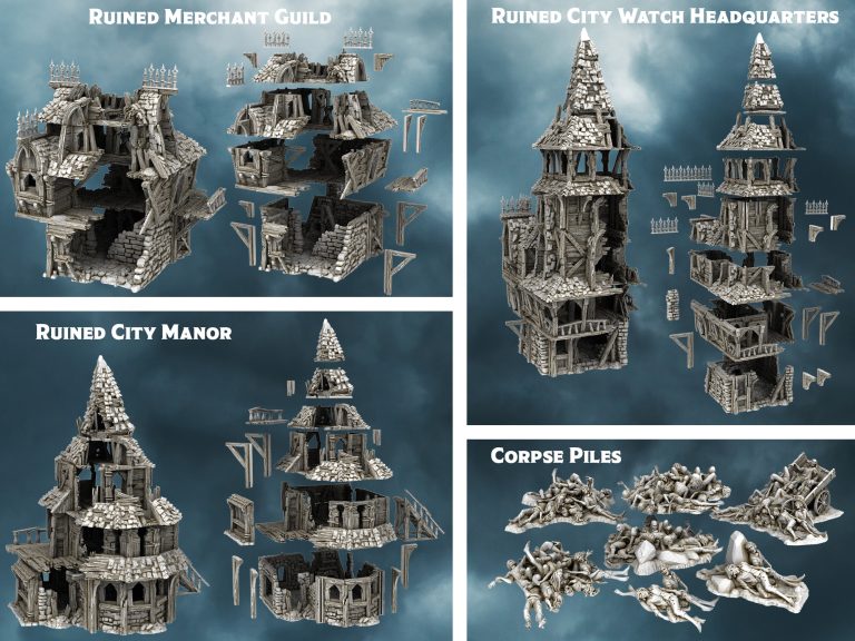 Cities of Ramshackle & Ruin - Printable Scenery