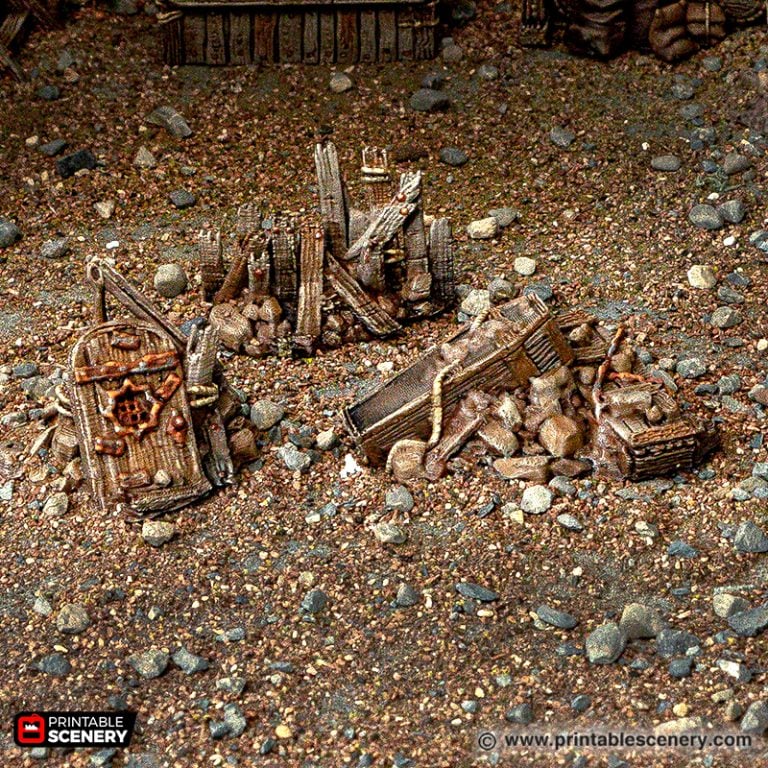 Rubble Piles and Scatter - Printable Scenery