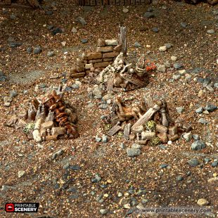 Rubble Piles and Scatter - Printable Scenery