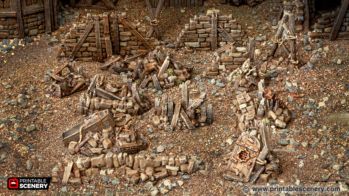 Rubble Piles and Scatter - Printable Scenery