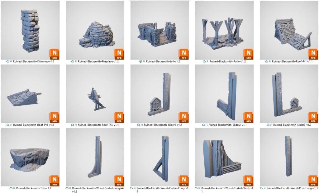 Ruined City Blacksmith - Printable Scenery