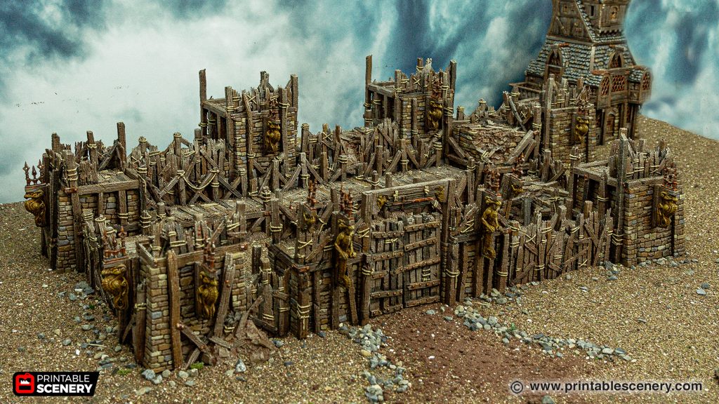 Ramshackle Ramparts and Gate Bundle - Printable Scenery