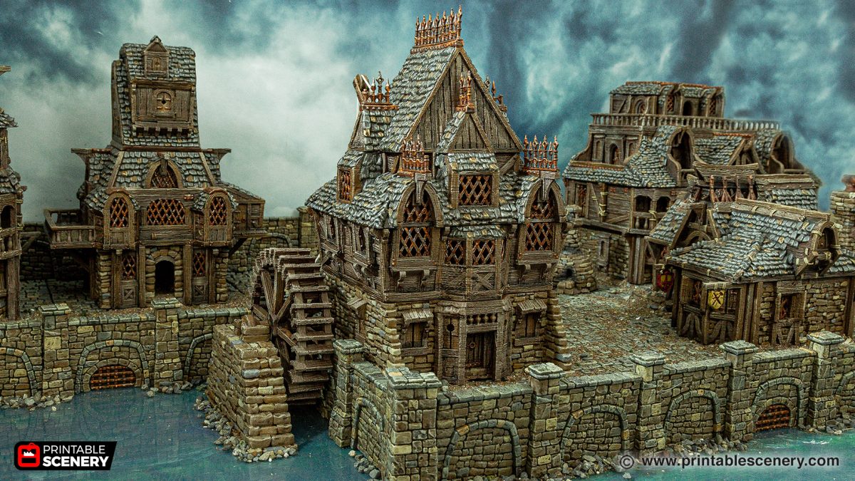 City Watermill - Printable Scenery