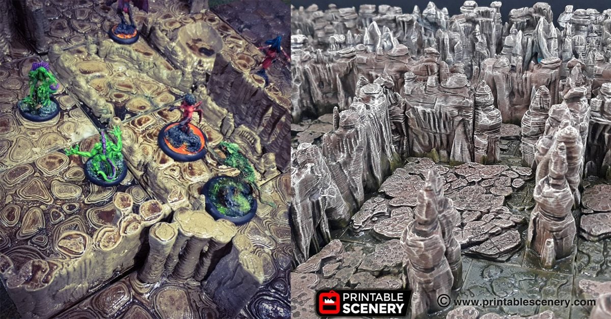 Caverns STL Files - www.printablescenery.com