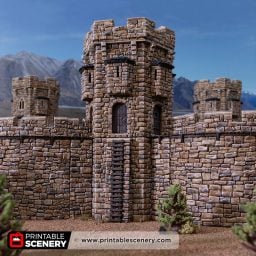 HEX Castle Keep Tower - Printable Scenery