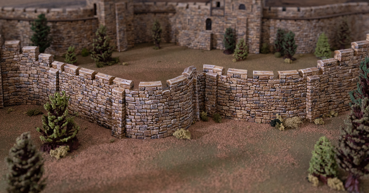 Hex Castle Low Walls - Printable Scenery