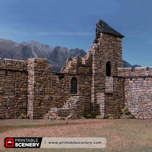 HEX Castle Ruined Barracks - Printable Scenery