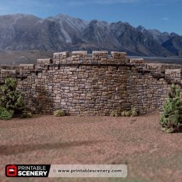 HEX Castle Wall Steps - Printable Scenery