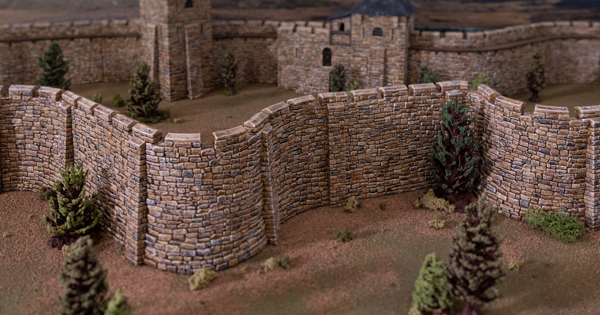 Hex Castle Walls - Printable Scenery