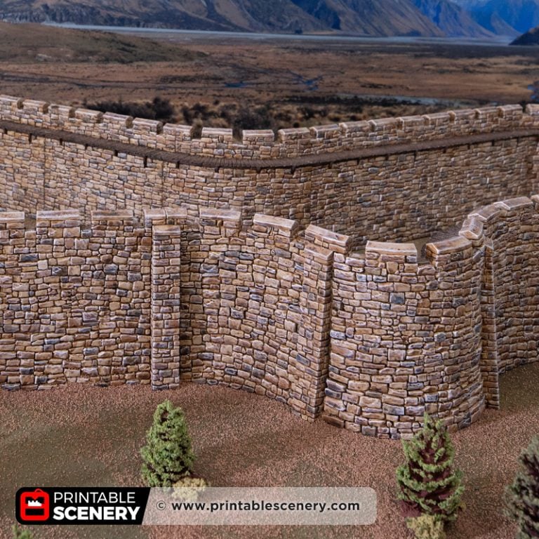 HEX Castle Walls - Printable Scenery