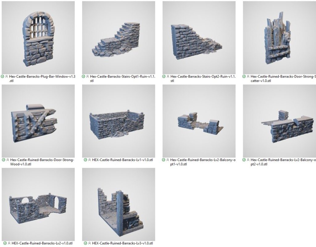 Castle Ruined Barracks - Printable Scenery