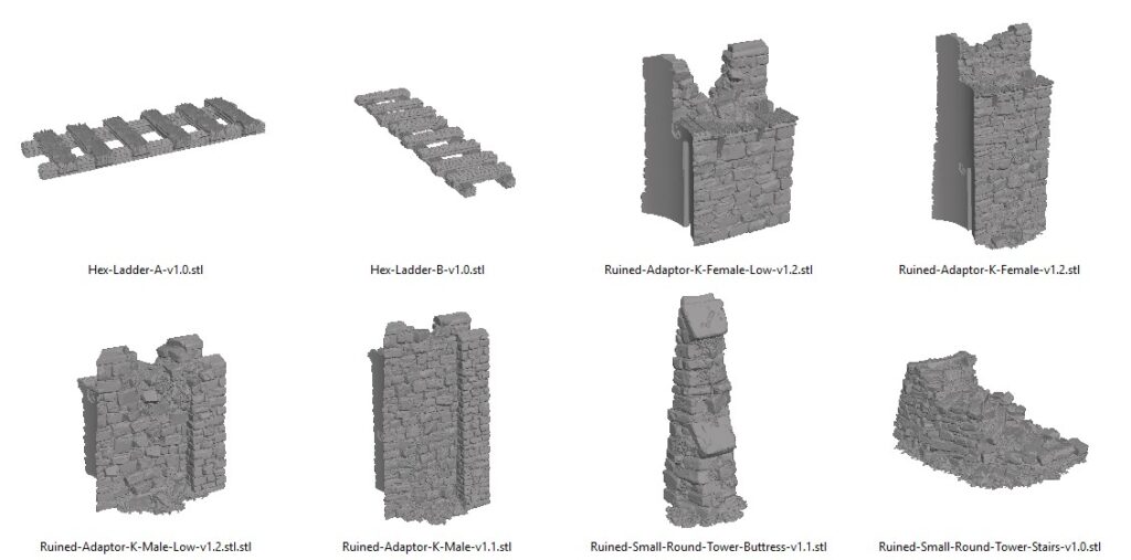 Ruined Small Round Tower - Printable Scenery