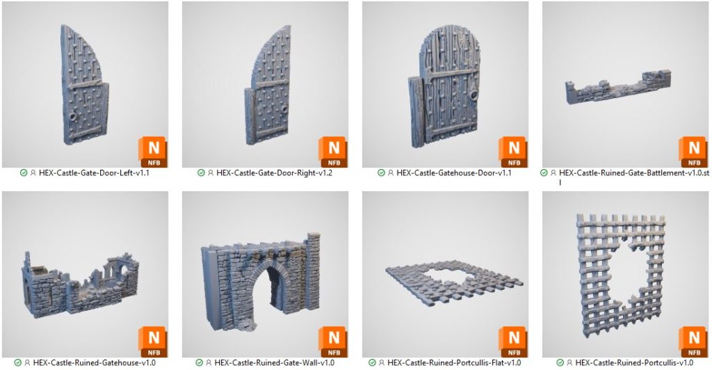 Hex Castle Ruined Gatehouse - Printable Scenery