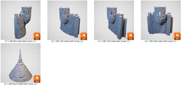 Wall Turrets - Printable Scenery