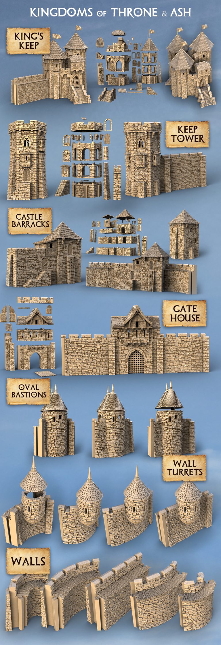 Throne and Ash - Printable Scenery