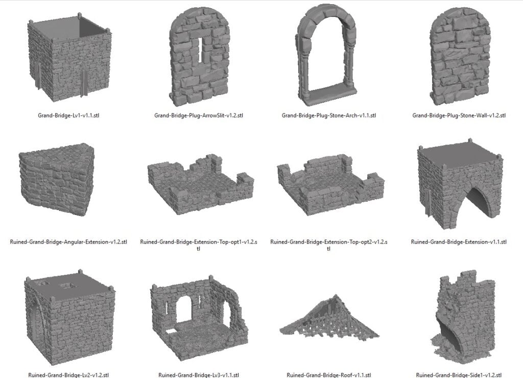 Ruined Grand Bridge - Printable Scenery