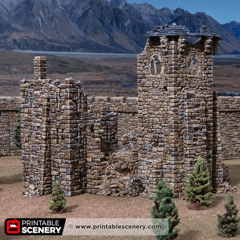 Hex Castle Ruined Queens Quarters - Printable Scenery