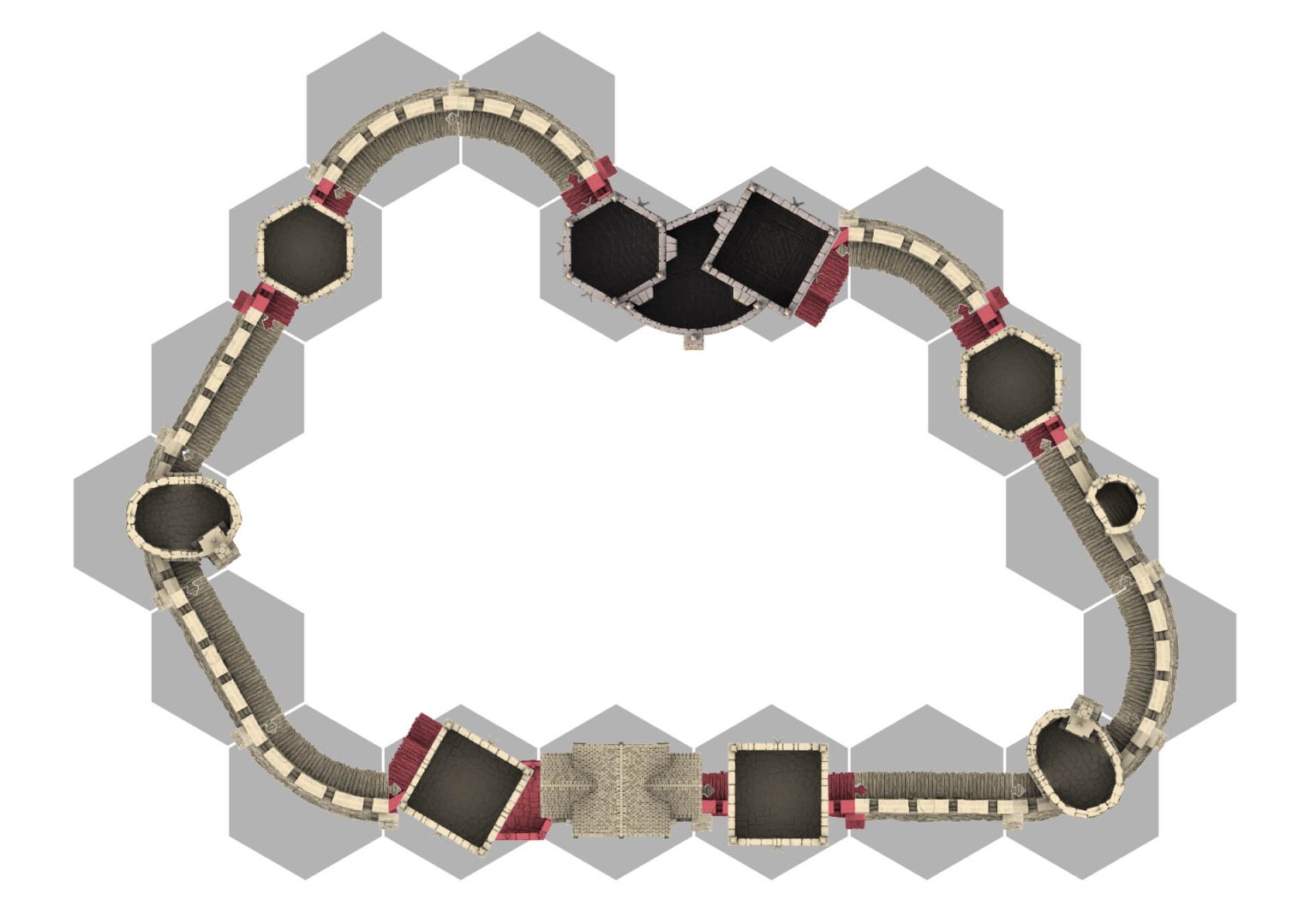 How to build Castle Agnes using HEX template pieces - Printable Scenery
