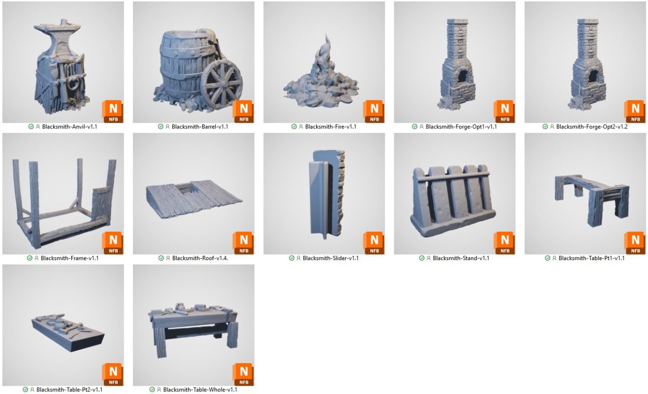 Castle Blacksmith - Printable Scenery