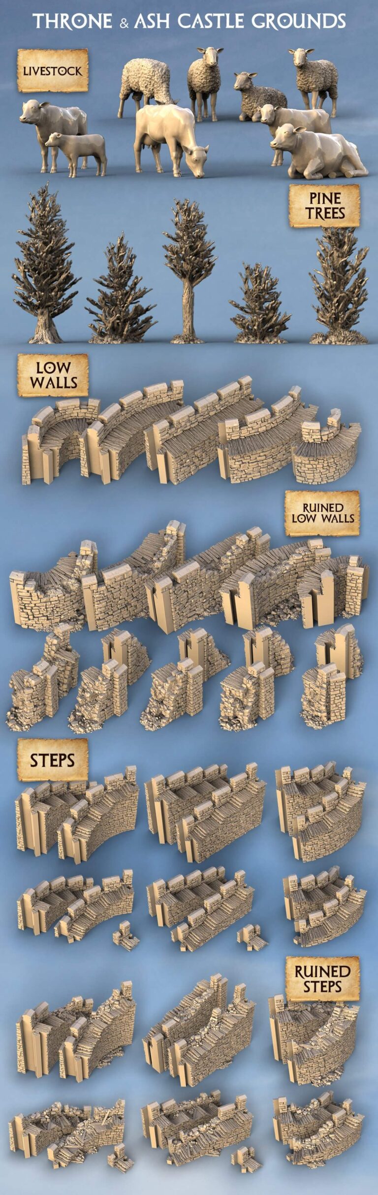 Throne and Ash - Printable Scenery